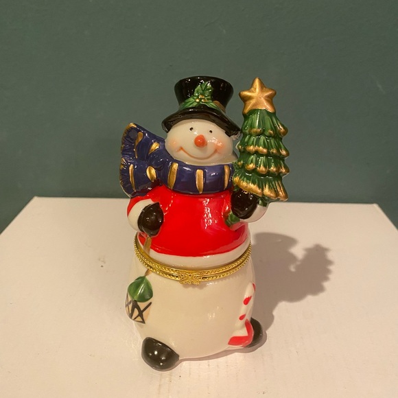Holiday | Snowman Ceramic Chirstmas Trinket Box 5 Collectible ...